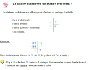 Poser et résoudre une division euclidienne et décimale: leçon et ...