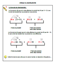 Utiliser la distributivité; leçon et exercices 4ème