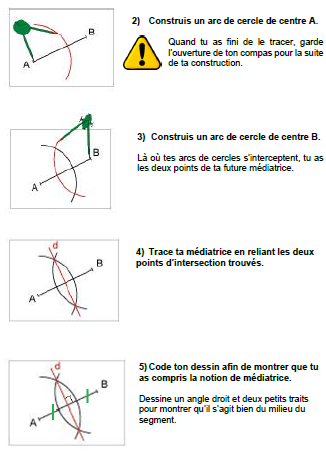 Connaître et construire la médiatrice d'un segment: leçon et exercices 6ème
