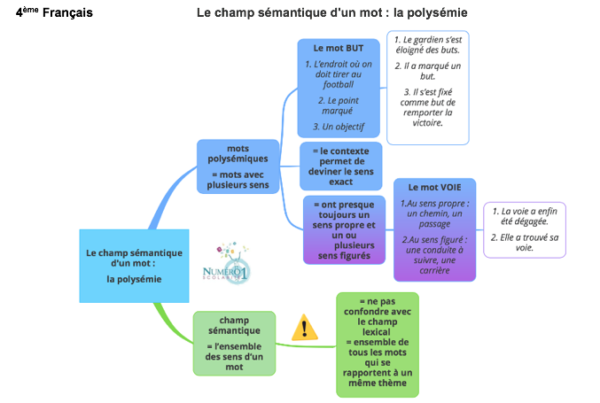 Le champ sémantique d'un mot : la polysémie;leçon et exercices 4ème