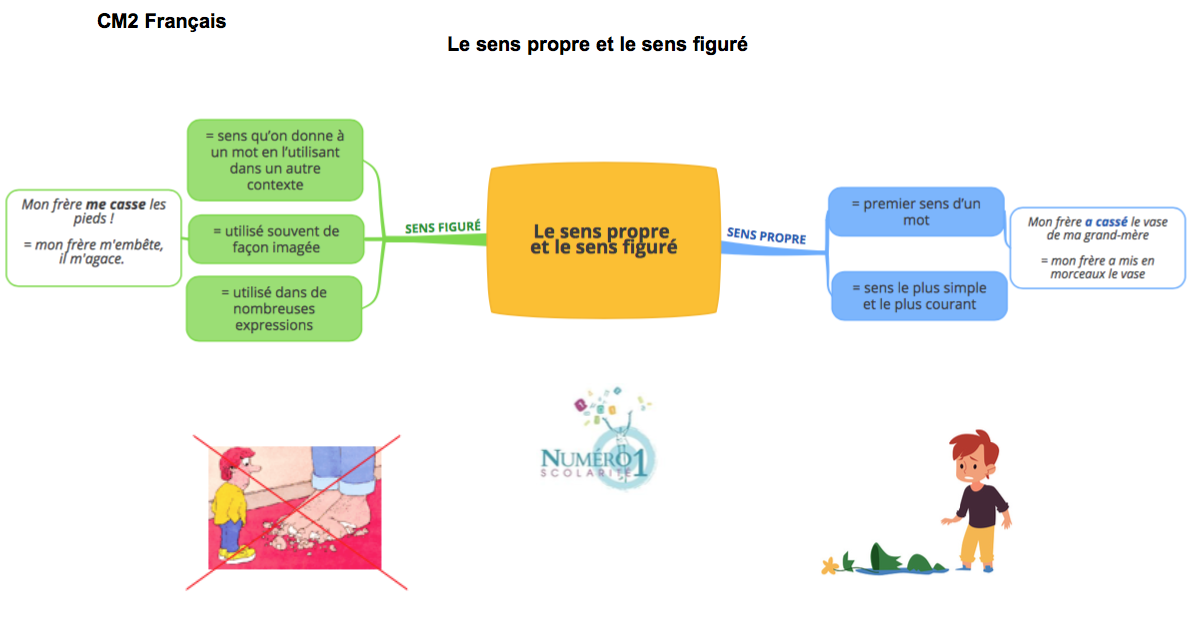 Le sens propre et le sens figuré; leçon et exercices CM2